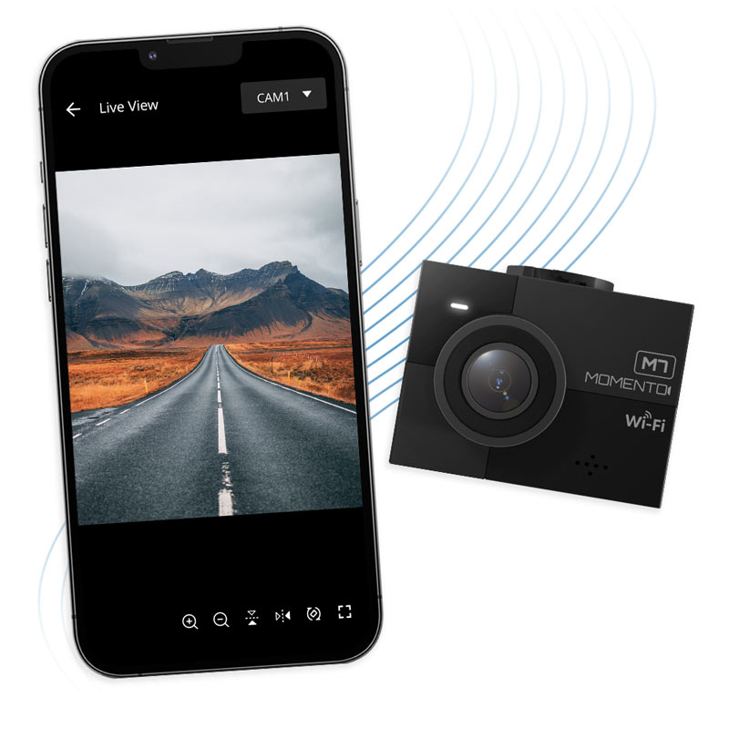 Momento MD-7205 Wi-Fi 3-Channel 2K QHD Dash Camera – Front & Rear – ADC Mobile